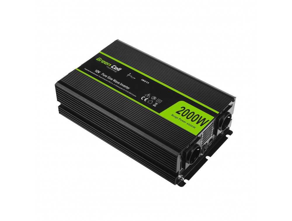 Green Cell INV11 Power Inverter 12V DC to 230V AC 2000W/4000W pure sine