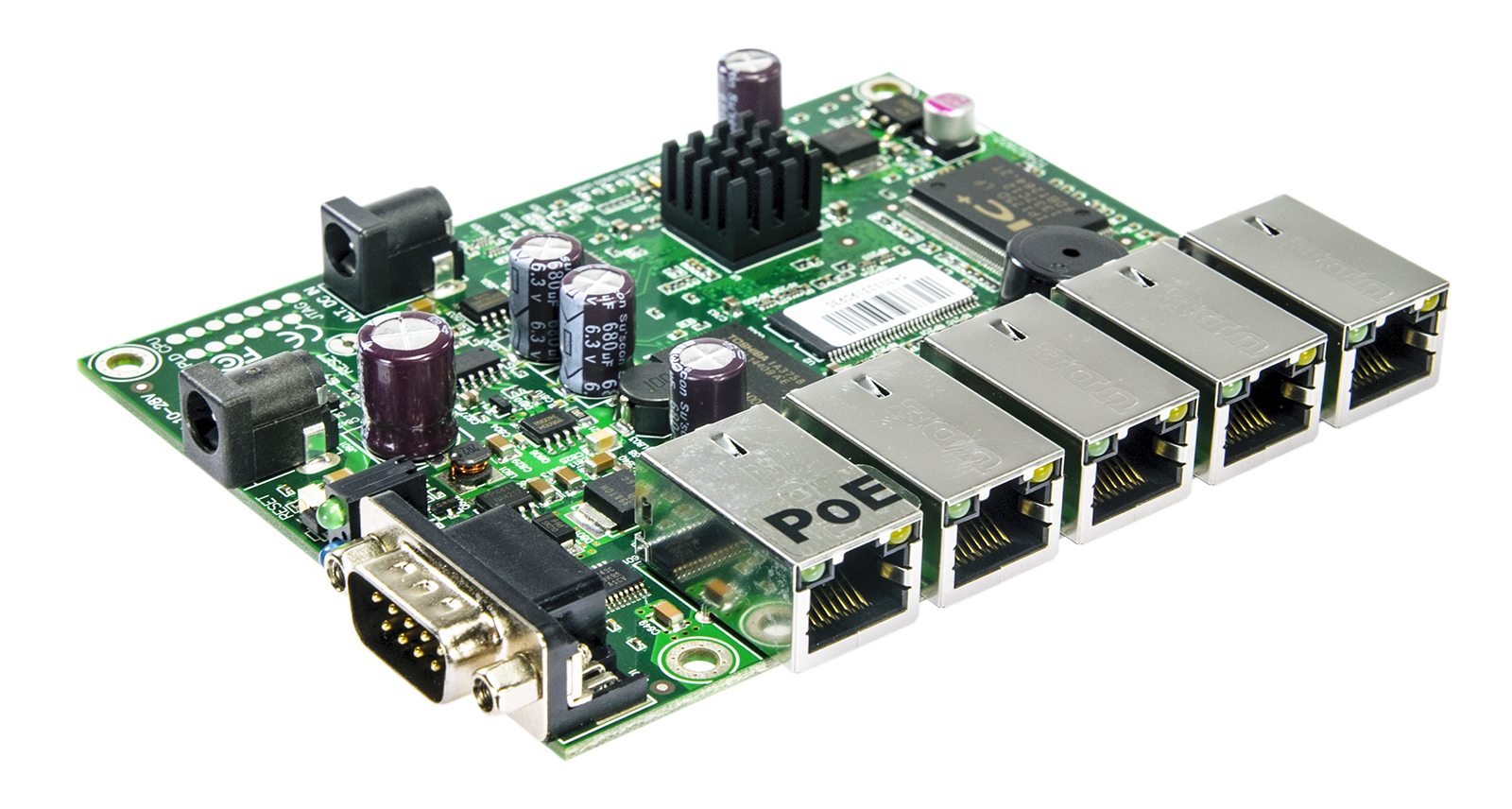 RouterBOARD RB450, 5x LAN, 0x MiniPCI, 32MB SD-RAM and 64MB FLASH