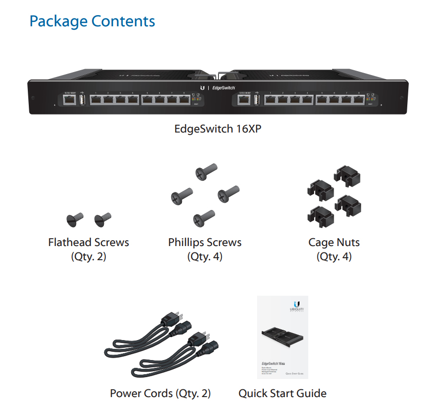 Ubiquiti ES-16XP EdgeSwitch XP 16x GE 16x passive Poe OUT (24V / 48V ...