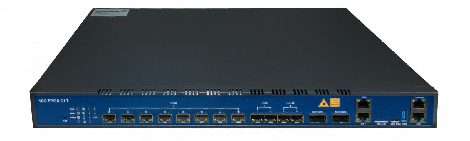 Uplink V3600D8 OLT terminal 8x 10G EPON, 2x SFP+ (10G), 2x SFP28 (25G ...